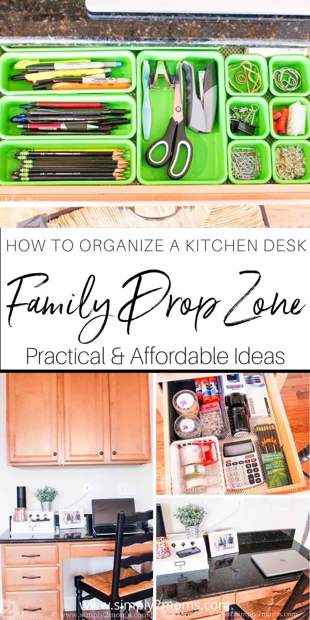 How to Organize a Family Desk | Kitchen Command Station