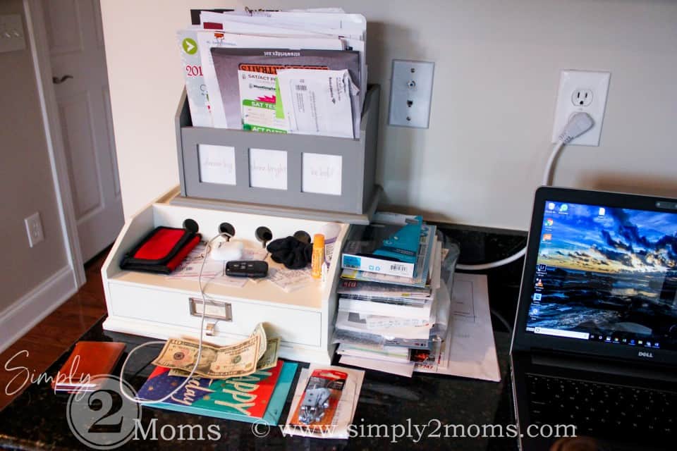 How to Organize a Family Desk | Kitchen Command Station
