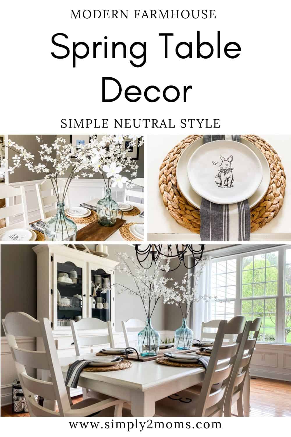 Spring dining room | simple neutral tablescape