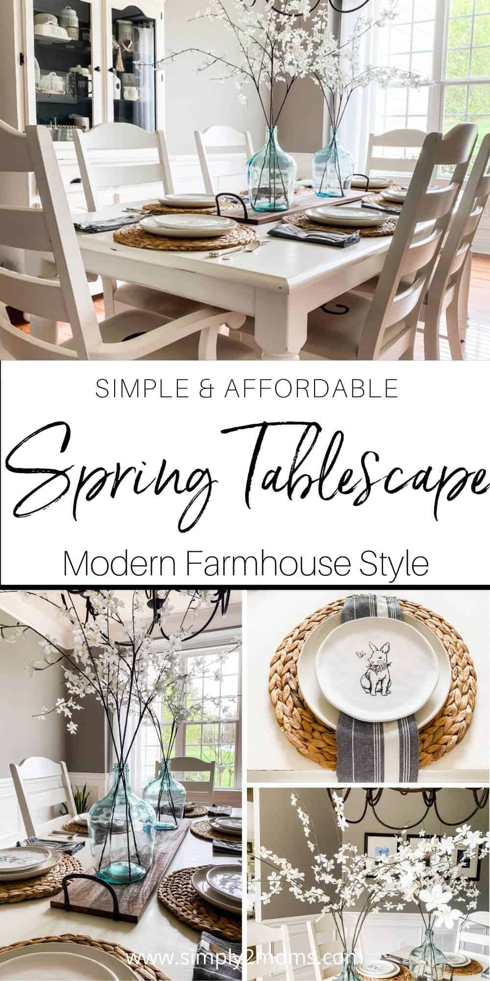 Spring dining room | simple neutral tablescape