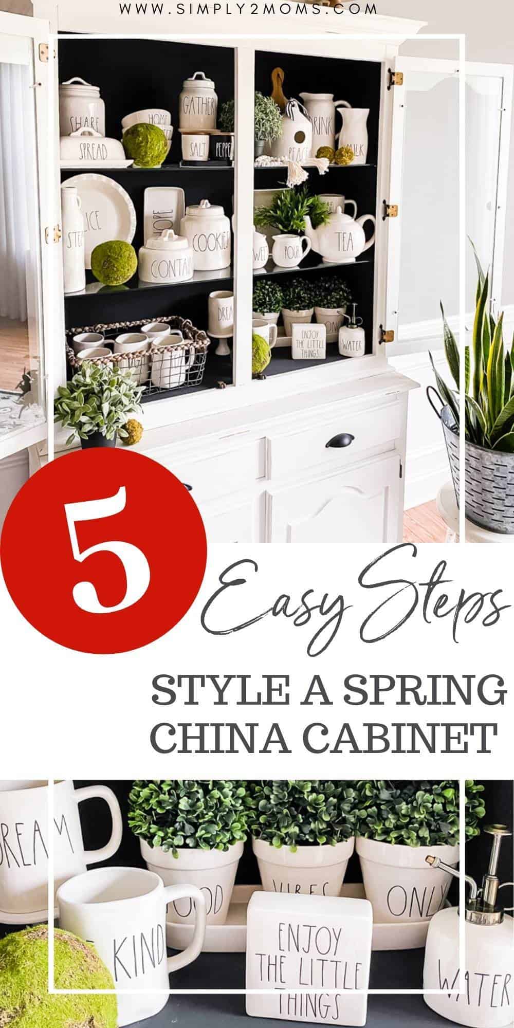 How to Style a China Cabinet for Spring In 5 Easy Steps