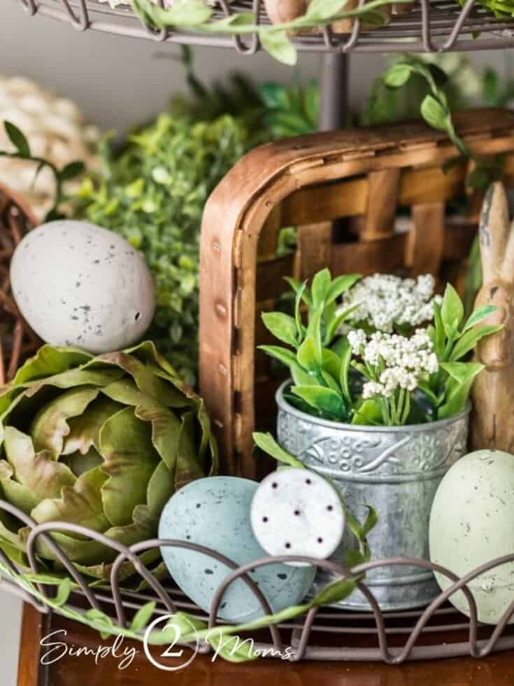How to Create a Neutral Botanical Tiered Tray for Spring
