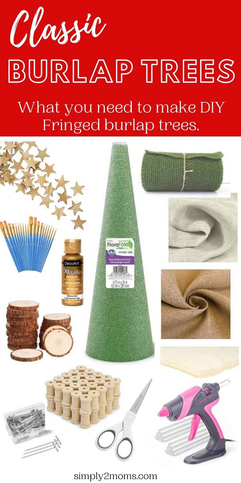 How to Make a Simple DIY Fringed Burlap Christmas Tree