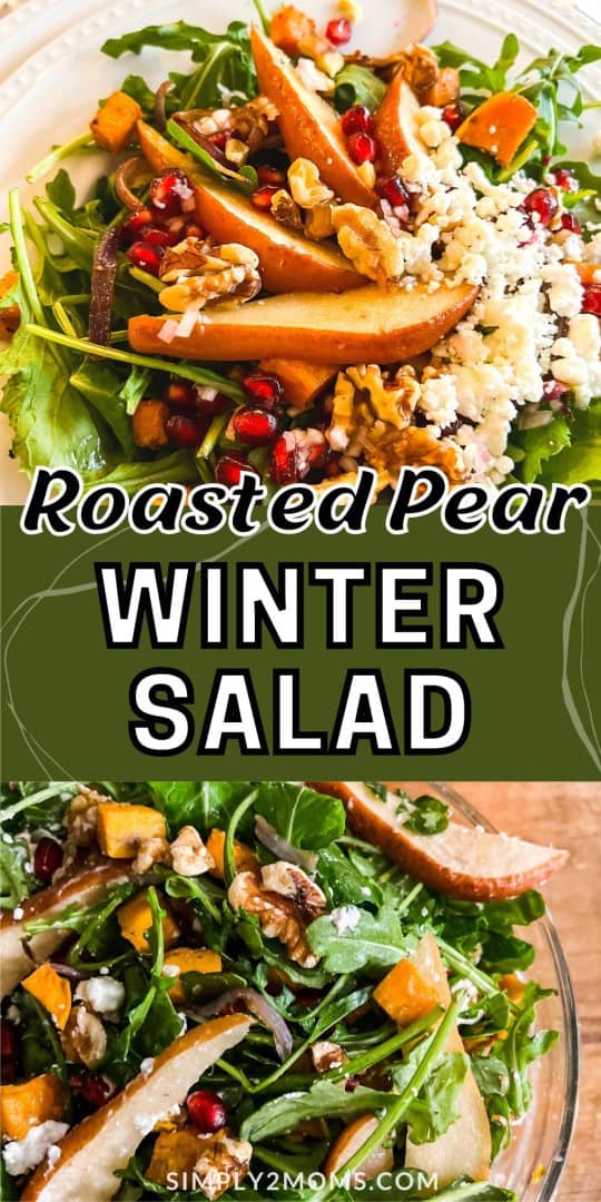 The Best Roasted Pear Winter Salad with Champagne Vinaigrette