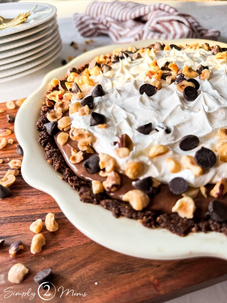 Easy and Decadent Keto Chocolate Hazelnut Pie (Gluten Free)