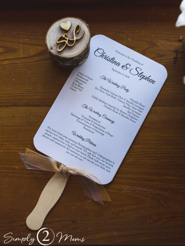 How to Make Elegant Classic Wedding Fan Programs – Simply2moms